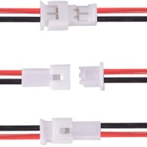 Letool 30 Pairs JST 1.25mm 2 Pin Micro Male Female Connector Plug with Red Black Wire Cable 80mm