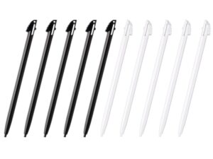 yueton 10pcs black and white plastic replacement stylus touch screen pen set, compatible with nintendo 3ds, 3ds xl, 3ds ll