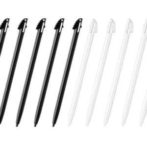 yueton 10pcs Black and White Plastic Replacement Stylus Touch Screen Pen Set, Compatible with Nintendo 3DS, 3DS XL, 3DS LL