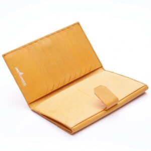 David Hampton Oak Grain Leather Slim Clutch Wallet Straw