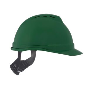 msa 10034023 v-gard 500 cap style safety hard hat with fas-trac iii ratchet suspension | polyethylene shell, superior impact protection, self adjusting crown straps - standard size in green