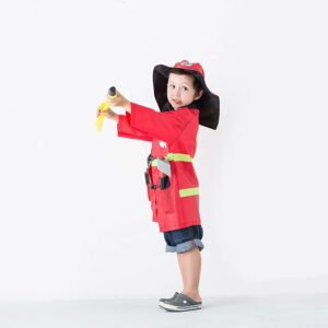 iPlay, iLearn Kids Firefighter Costumes, Toddler Fireman Dress up, Boy Fire Pretend Chief Outfit, Halloween Role Play Career Suit W/Walkie Talkie Hose, Party Birthday Gift for 3 4 5 6 7 Year Old Girl