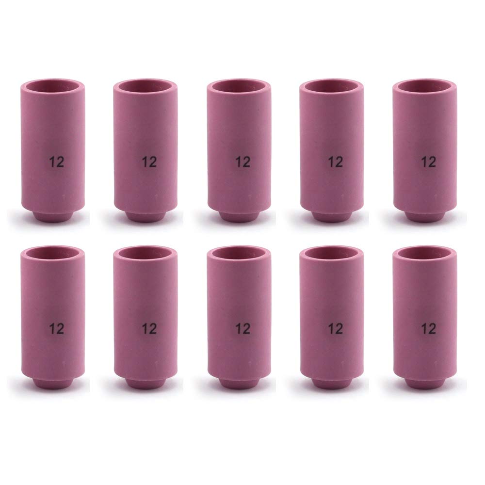 WeldingCity 10-pk Alumina Ceramic Cup 10N44 (#12, 3/4") for TIG Welding Torch 17, 18 and 26 Series from Weldcraft Lincoln Miller ESAB CK