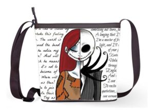 female fabric popular shoulder bags crossbody bags sling bag with the nightmare before christmas print