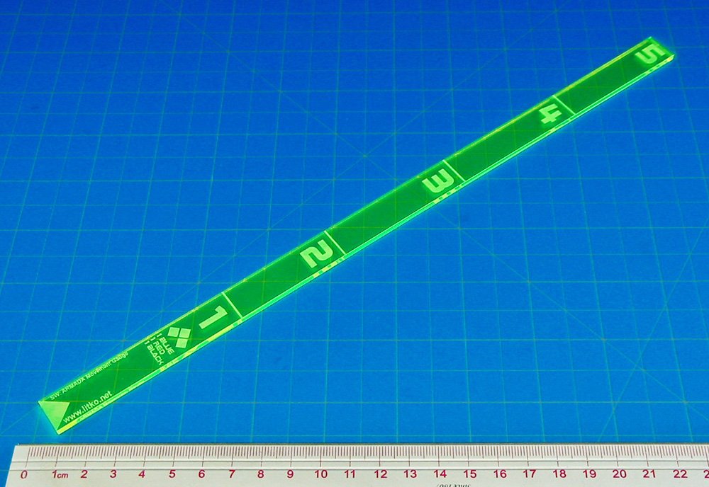 LITKO Movement Ruler | Range Gauge| Compatible with Star Wars: Armada | (Fluorescent Blue)