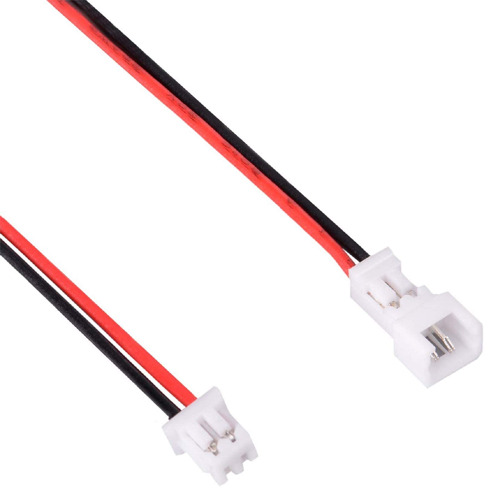 Letool 30 Pairs JST 1.25mm 2 Pin Micro Male Female Connector Plug with Red Black Wire Cable 80mm