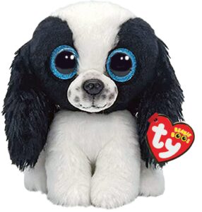 ty beanie boo's-soft toy sissy the dog 15cm-ty36570, ty36570, white, black, small