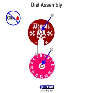 LITKO #1-15 Wound Dials Compatible with Warhammer: Age of Sigmar 1st & 2nd Edition (Magnetic Assembly)