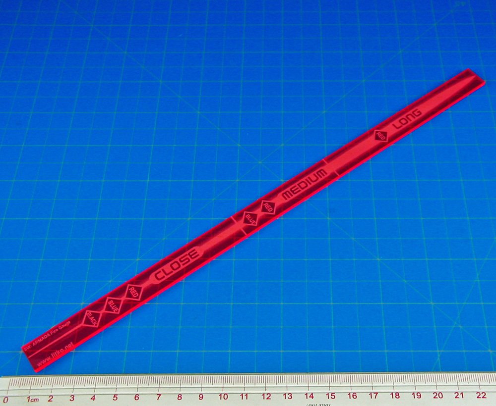 LITKO Fire Gauge | Ruler | Shooting Gauge | Compatible with Star Wars: Armada | Fluorescent Pink