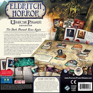 Eldritch Horror Under the Pyramids Board Game EXPANSION | Mystery Game | Cooperative Board Game for Adults and Family | Ages 14+ | 1-8 Players | Avg. Playtime 2-4 Hours | Made by Fantasy Flight Games