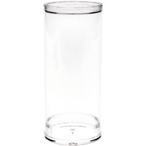 plymor plastic action figure tube, 2" wide by 4.5" tall, with clear acrylic base, pack of 6