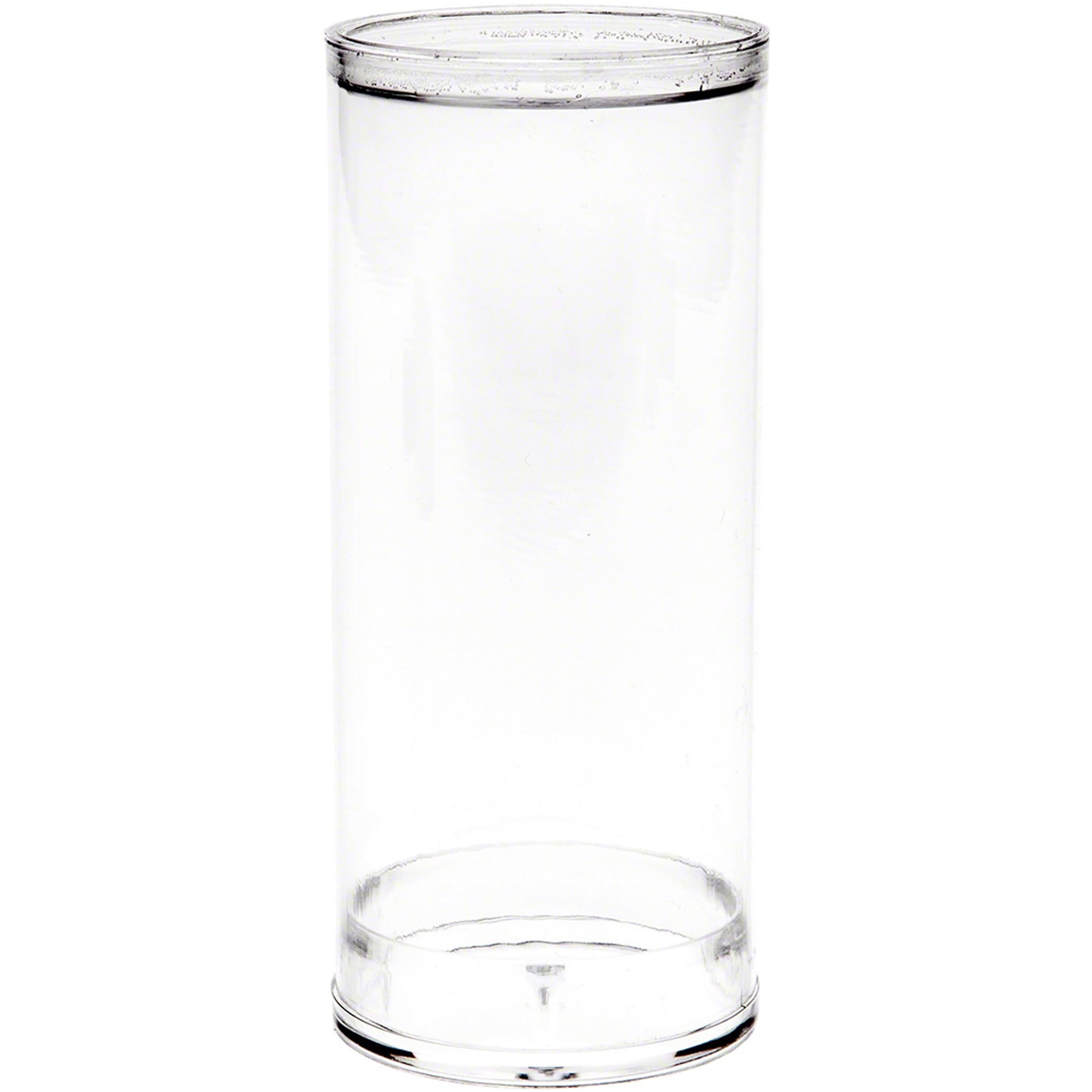 Plymor Plastic Action Figure Tube, 2" Wide by 4.5" Tall, with Clear Acrylic Base, Pack of 2