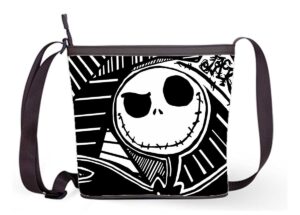 popular lady women shouder bag cross body bag soulder bag with jack skellington print.