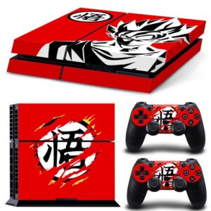 ps4 designer skin game console system p 2 controller decal vinyl protective covers stickers f sony playstation 4 - dragon ball z battle super saiyan 5 god son goku dbz heroes fan