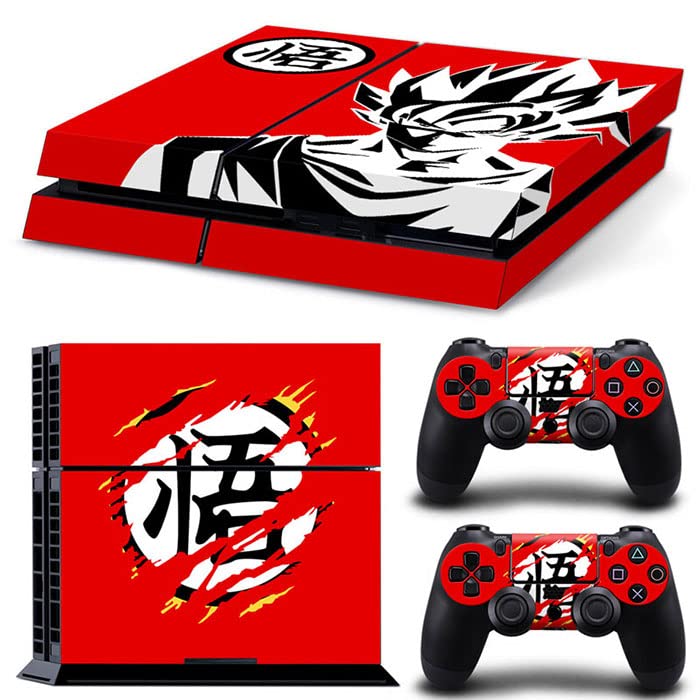 PS4 Designer Skin Game Console System p 2 Controller Decal Vinyl Protective Covers Stickers f Sony Playstation 4 - Dragon Ball Z Battle Super Saiyan 5 God Son Goku DBZ Heroes Fan