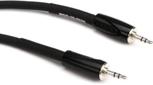 roland black series interconnect cable, 3.5mm trs to 3.5mm trs, balanced, 10-feet