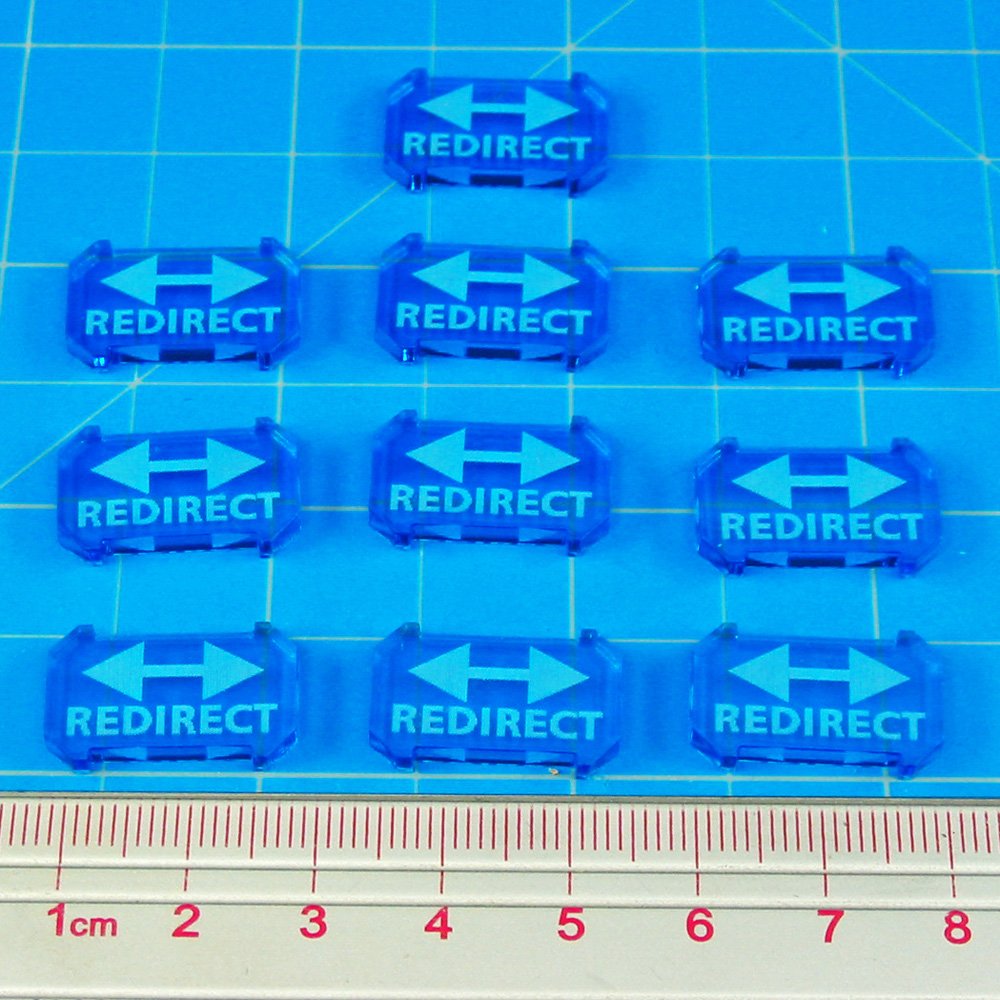 LITKO Armada Tokens | Compatible with Star Wars: Armada | Defense | Objective | Command | 10 Pack (Redirect, Fluorescent Blue)