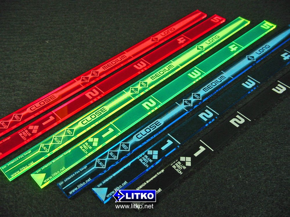 LITKO Fire Gauge | Ruler | Shooting Gauge | Compatible with Star Wars: Armada (Fluorescent Green)