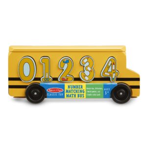 Melissa & Doug Number Matching Math Bus - Educational Toy With 10 Numbers, 3 Math Symbols, and 5 Double-Sided Cards