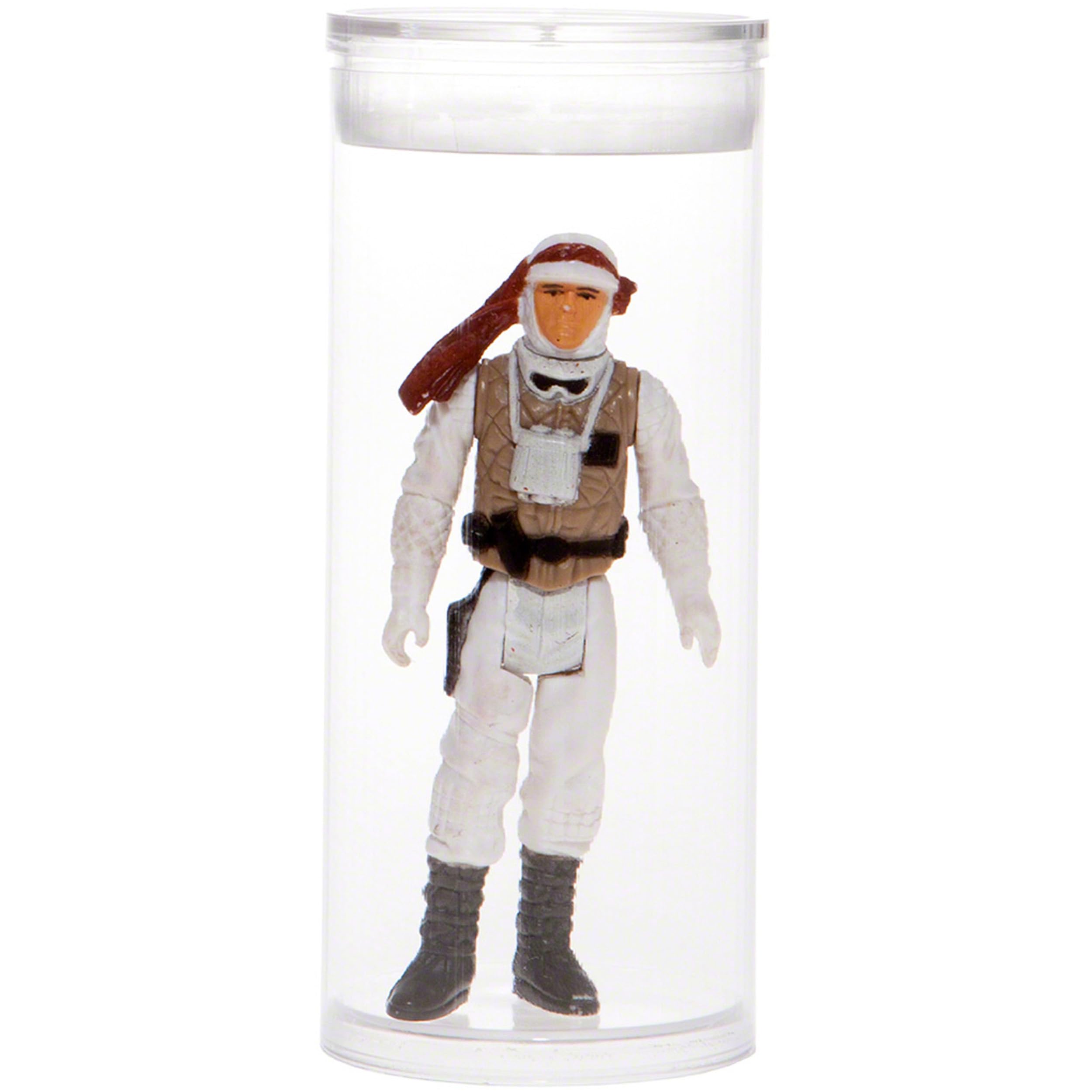 Plymor Plastic Action Figure Tube, 2" Wide by 4.5" Tall, with Clear Acrylic Base, Pack of 2