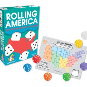 Gamewright Rolling America, The Star Spangled Dice Action Game Multi-colored, 5",96 months to 192 months