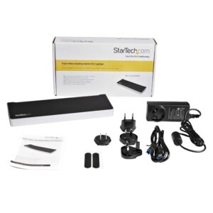 StarTech.com Triple Monitor USB 3.0 Docking Station, 2x 4K DisplayPort & HDMI, USB Type A Universal Laptop Dock, Windows/Mac, TAA