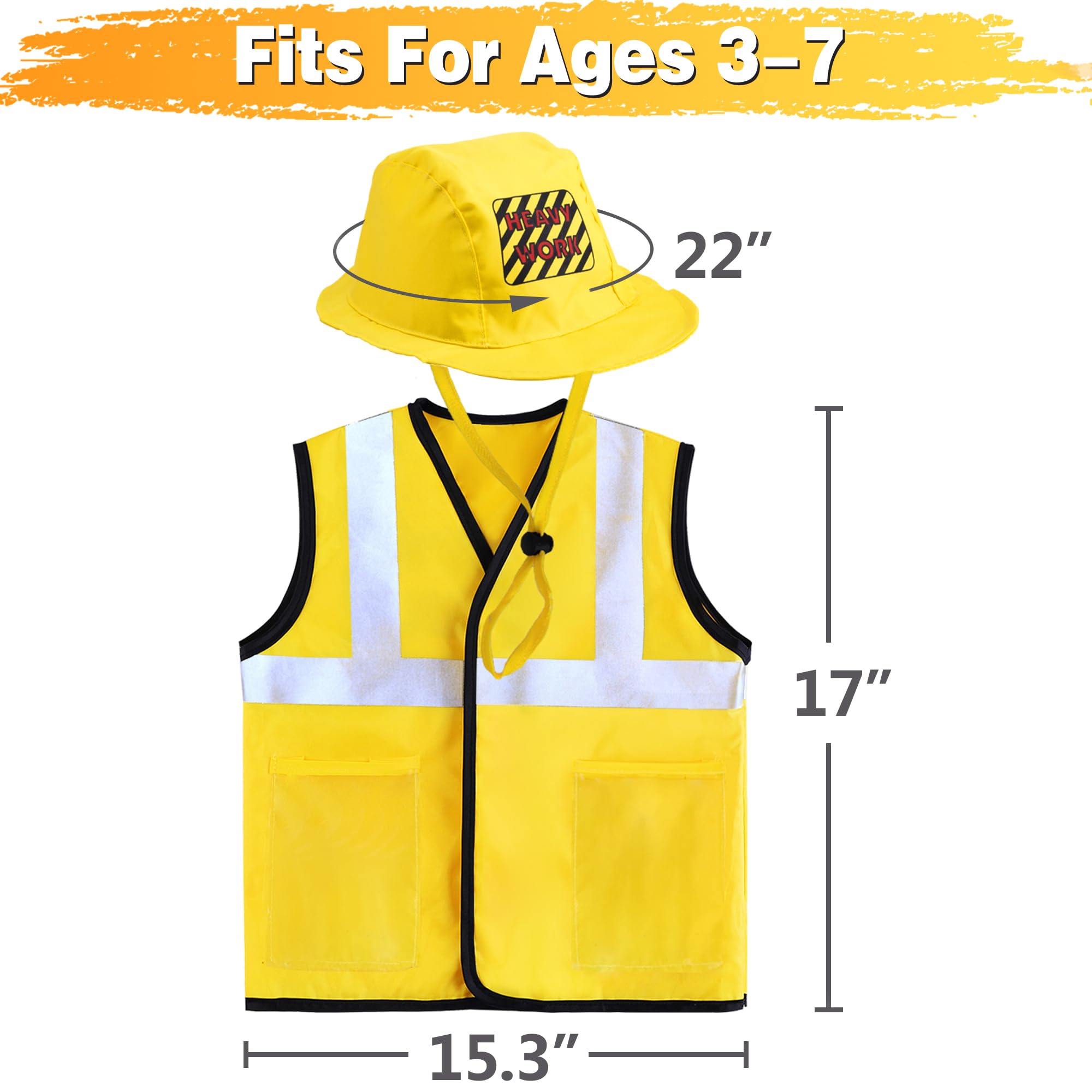 iPlay, iLearn Kids Construction Costumes, Toddler Worker Dress Up Clothes, Boys Pretend Builder Career Outfit, Halloween Role Play Toys, Tool Belt Vest Hat, Party Birthday Gift 3 4 5 6 Years Old Child