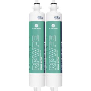 GE RPWFE2PK RPWFE Refrigerator Water Filter, Certified to Reduce Lead, Sulfur, and 50+ Other Impurities, Replace Every 6 Months for Best Results, Pack of 2, 2 Count (Pack of 1), White