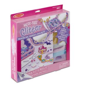 Melissa & Doug Mess-Free Glitter Treasure Box, Mirror and Jewelry Set