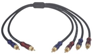 vkherokv [wv-rcato2/rcakite-05] rca stereo plug male to dual rca stereo plug male 1 input 2 output stereo audio splitter cable/gold plated plug / 4n ofc pure copper wire (1.5ft(50cm))