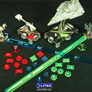 LITKO Fire Gauge | Ruler | Shooting Gauge | Compatible with Star Wars: Armada (Fluorescent Green)