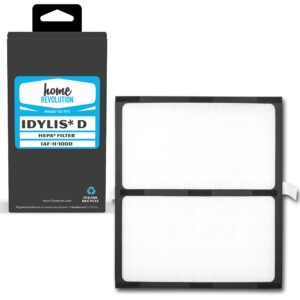 home revolution replacement hepa filter, fits idylis iap-10-280 air purifiers and type d part iaf-h-100d