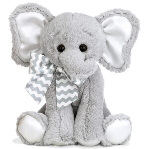 bearington baby lil’ spouts the elephant plush, 10 inch elephant stuffed animal piggy bank with noise