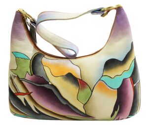 magnifique abstract leather hand painted shoulder bag