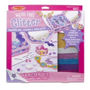 Melissa & Doug Mess-Free Glitter Treasure Box, Mirror and Jewelry Set