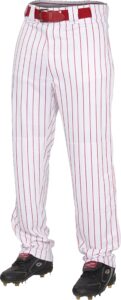 rawlings | pro 150 series baseball pants | adult x|large | pinstripes | white / scarlet | relaxed fit