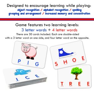 Little Treasures Matching Letter Game, Teaches Word Recognition, Spelling, and Increases Memory, 3 Years and Up