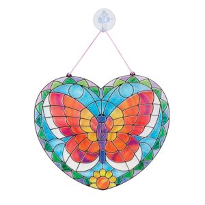 melissa & doug stained glass made easy activity kit: butterfly - 140+ stickers - kids sticker stained glass craft kit; sun catchers for kids ages 5+