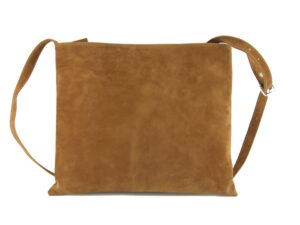 loni womens hot faux suede shoulder bag cross-body bag flat with zip-top tan cinammon