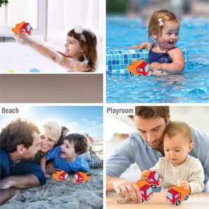 DolliBu Dump Truck Bath Buddy Squirter - Floating Truck Rubber Bath Toy, Fun Water Squirting Bathtime Play for Toddlers, Cute Construction Vehicle Toy for The Bathtub, Beach, & Pool for Girls & Boys