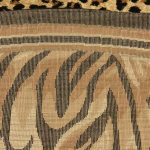 Unique Loom Wildlife Collection Animal Inspired with Cheetah Bordered Design Area Rug, 8 ft, Ivory/Black