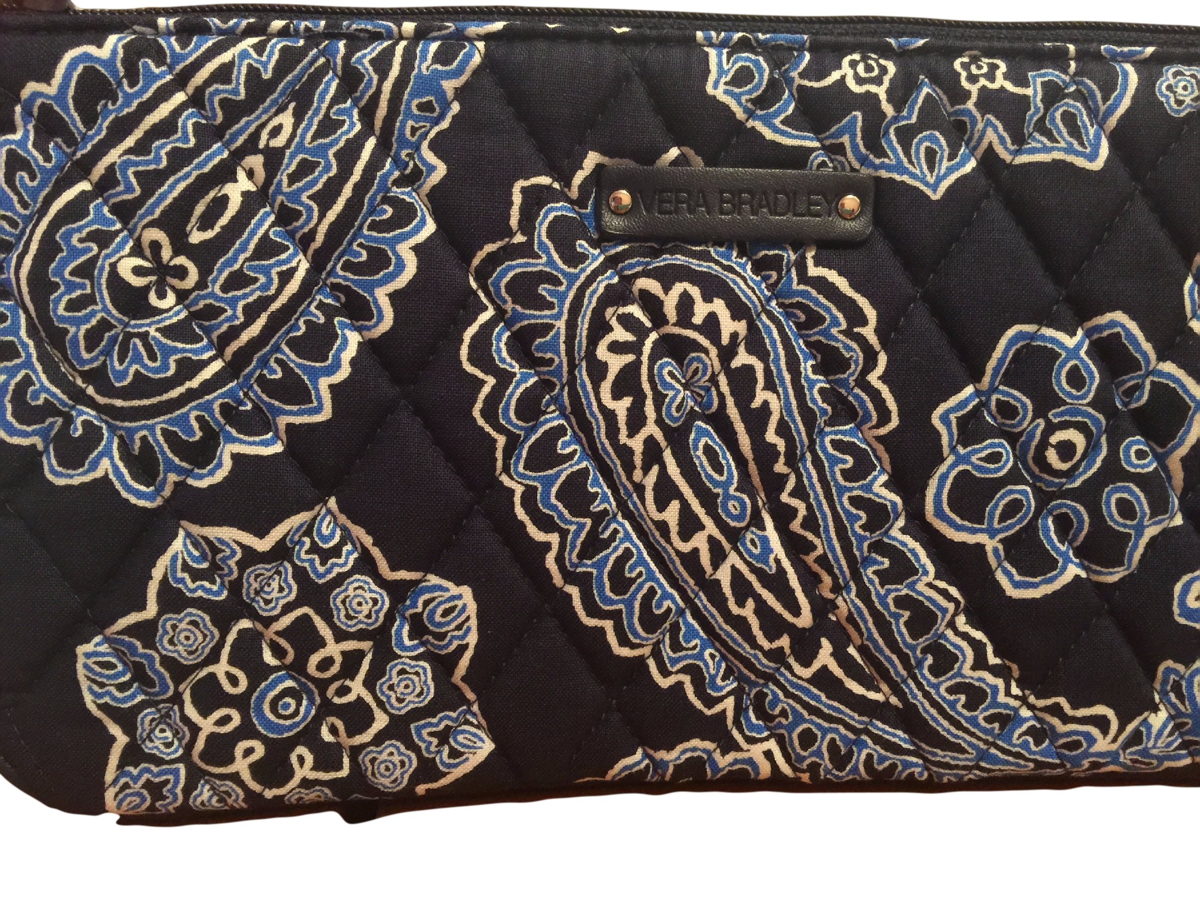 Limited Edition Vera Bradley Vera's Birthday Celebration Slim Zip Wristlet in Blue Bandana