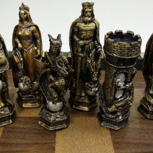 HPL King Arthur Camelot Knights Medieval Times Dragon Fantasy Chess Set W Castle Board 17"