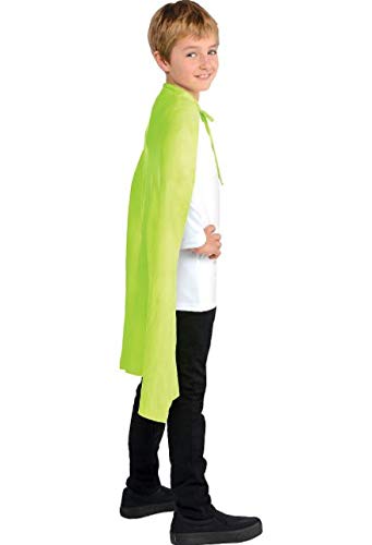 Amscan Solid Color Super Hero Costume 30" Cape, Neon Green