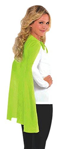 Amscan Solid Color Super Hero Costume 30" Cape, Neon Green