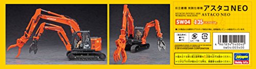 Hasegawa HSW04 1:35 Scale Hitachi Double Arm Construction Machine Astaco Neo Plastic Model