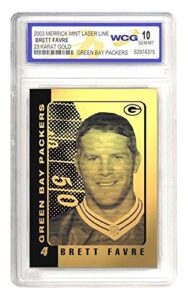 brett favre gb packers 2003 laser line gold card - graded gem mint 10