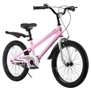 royalbaby freestyle kids bike 20 inch wheel bicycle teens bmx with dual hand brakes kickstand boys girls ages 6-10 years, pink