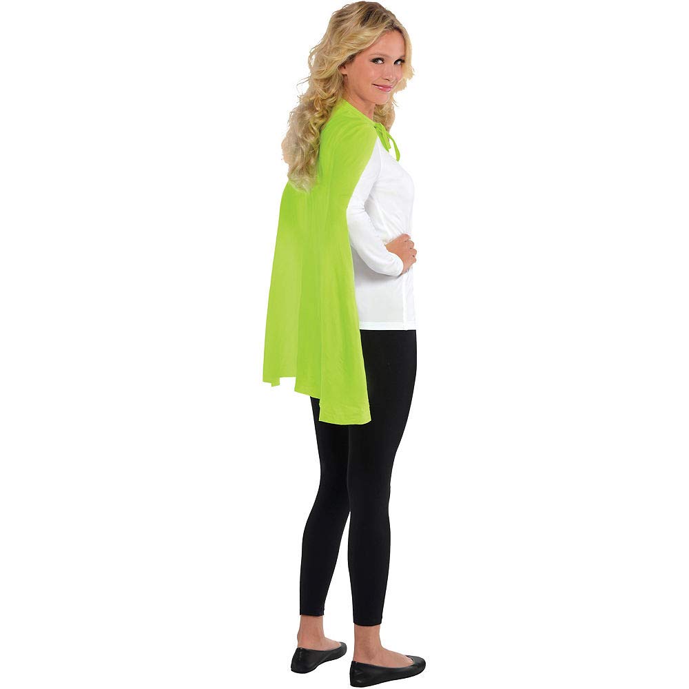 Amscan Solid Color Super Hero Costume 30" Cape, Neon Green