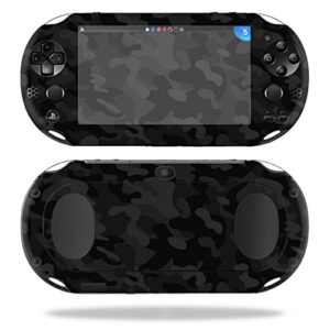 mightyskins skin compatible with sony ps vita (wi-fi 2nd gen) wrap cover sticker skins black camo